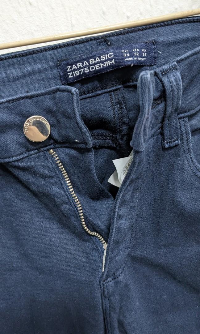 Zara basic denim navy blue jeans, Women's Fashion, Bottoms, Jeans ...