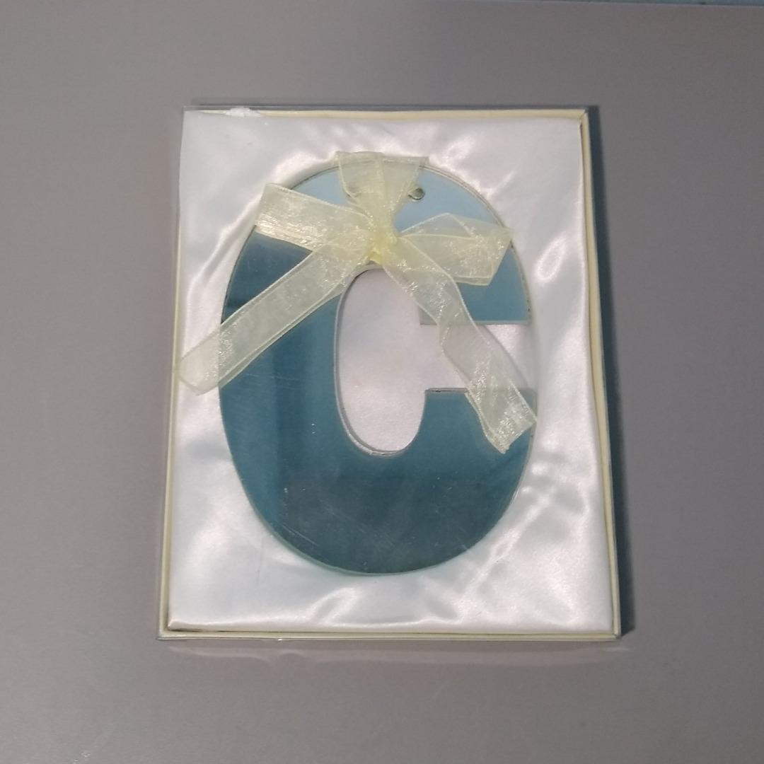 16cm x 12cm letter C mirror display with ribbon brand new from UK ...