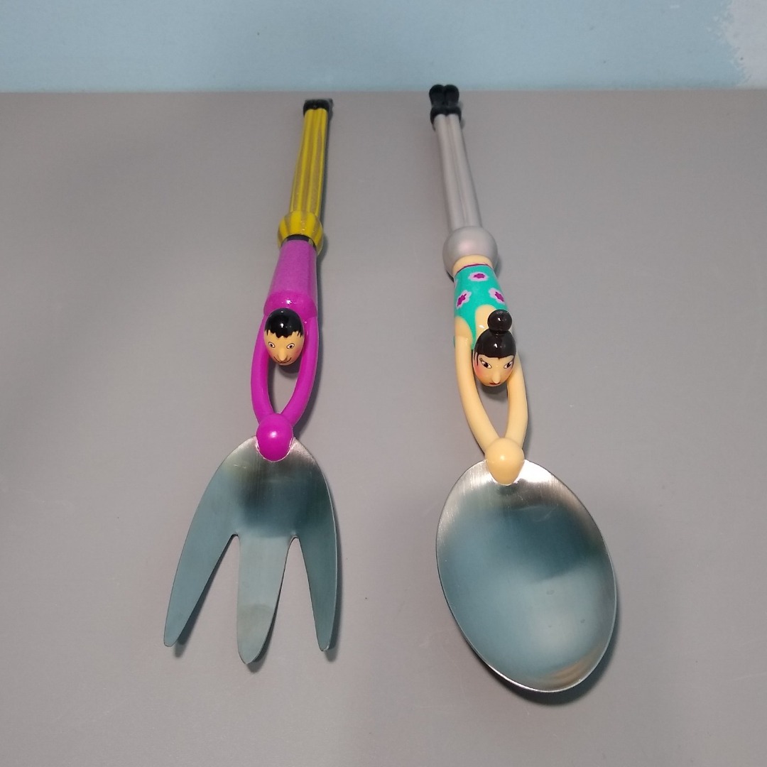 33cm x 5cm cute pylones salad cutlery server brand new from UK ...