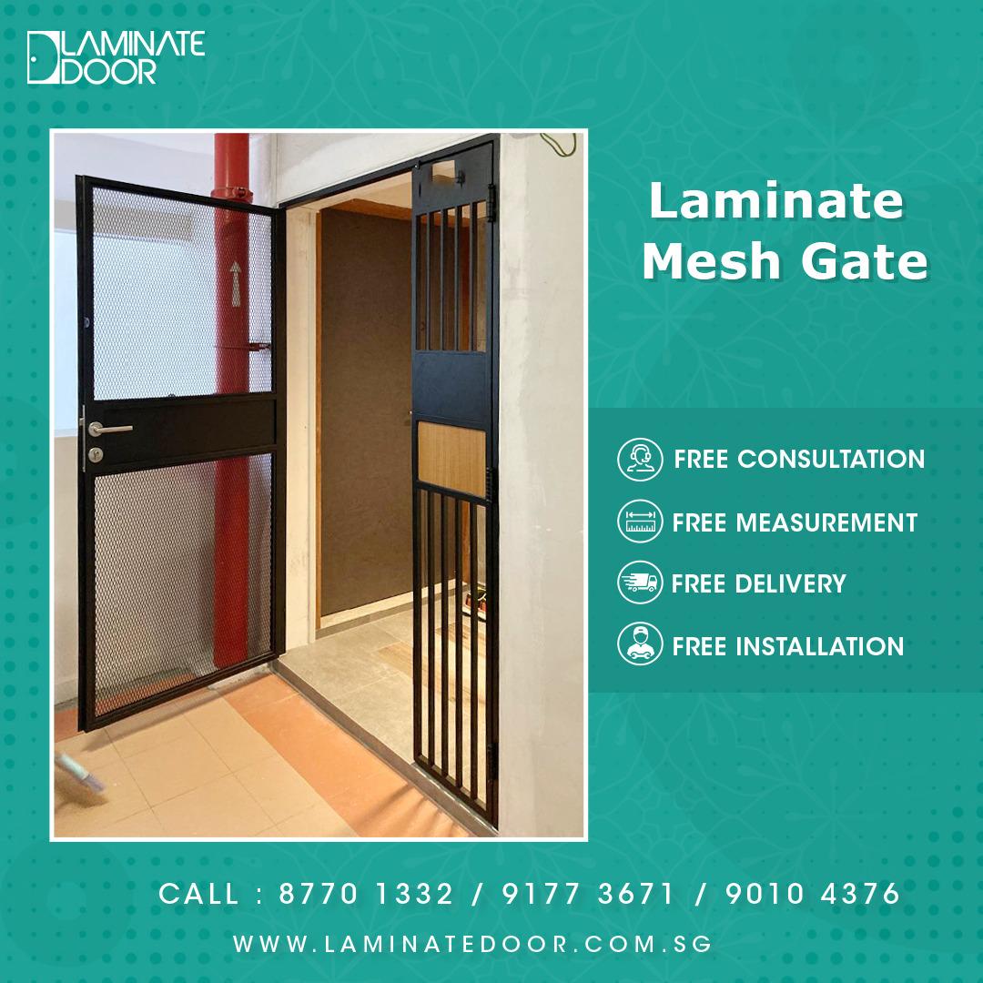 4*7 Ft Laminate Mesh Gate Design (Front Side) Install for HDB and Condo ...