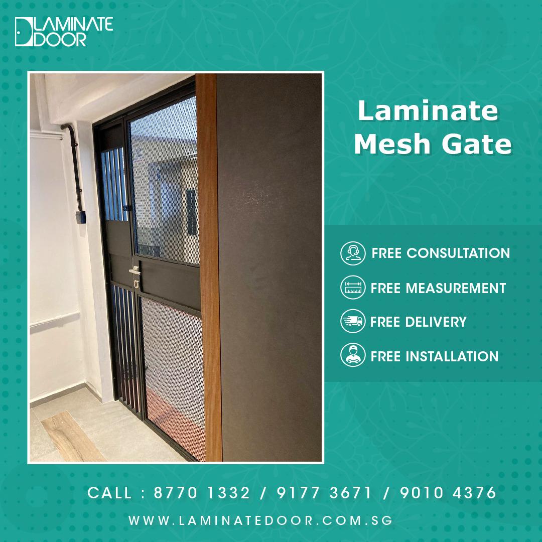 4*7 Ft Laminate Mesh Gate Design (Front Side) Install for HDB and Condo ...