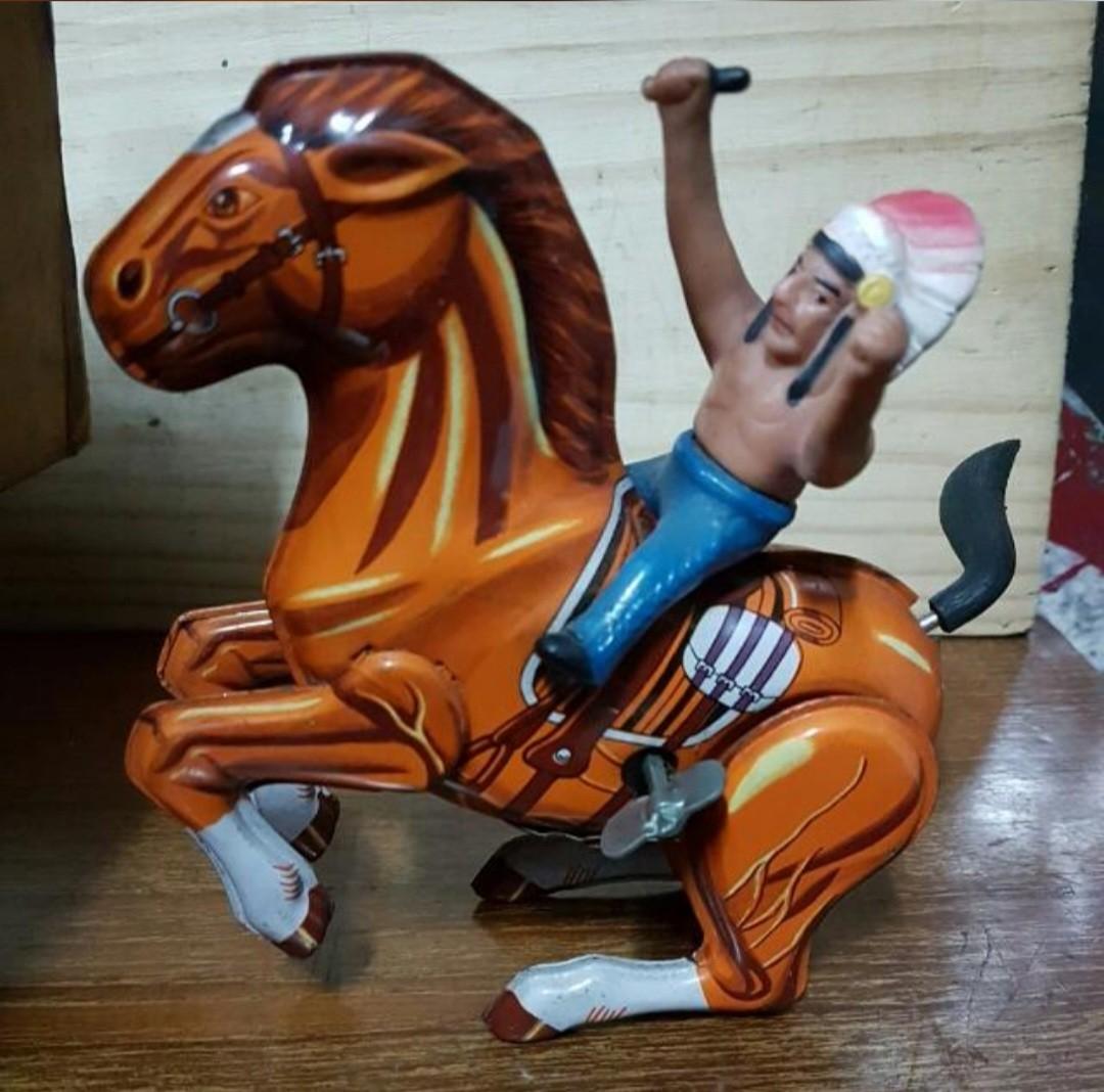 #5313 -Vintage Tin Wind Up Toy - Cowboy Horse, Hobbies & Toys, Toys ...