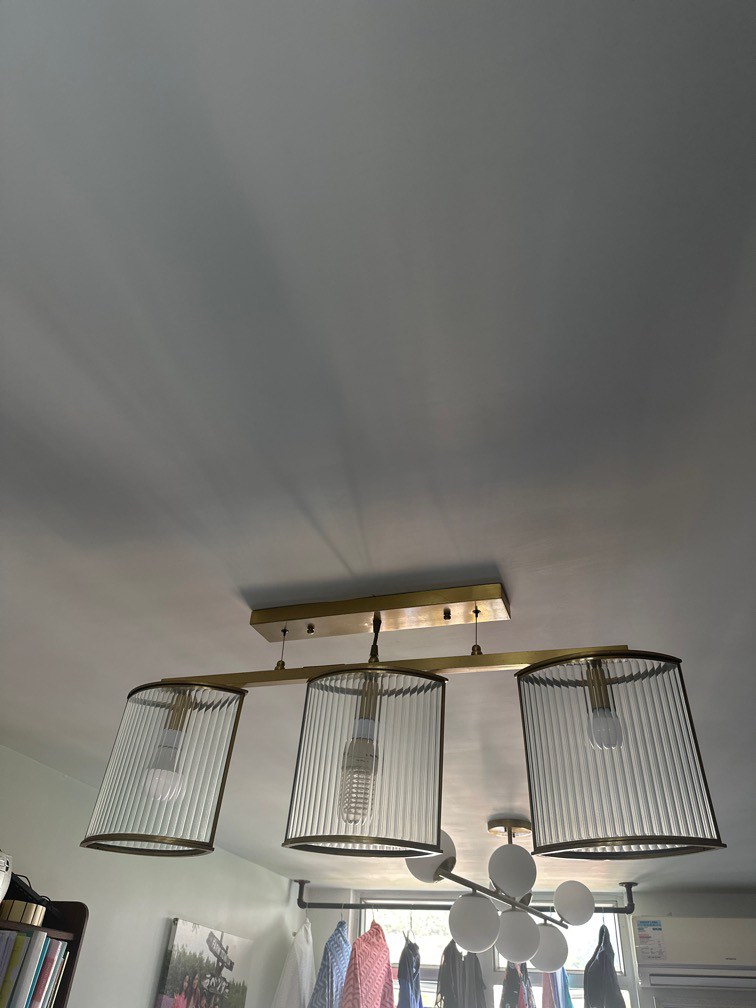 全銅玻璃吊燈, 傢俬＆家居, 燈飾及風扇, 燈飾 - Carousell