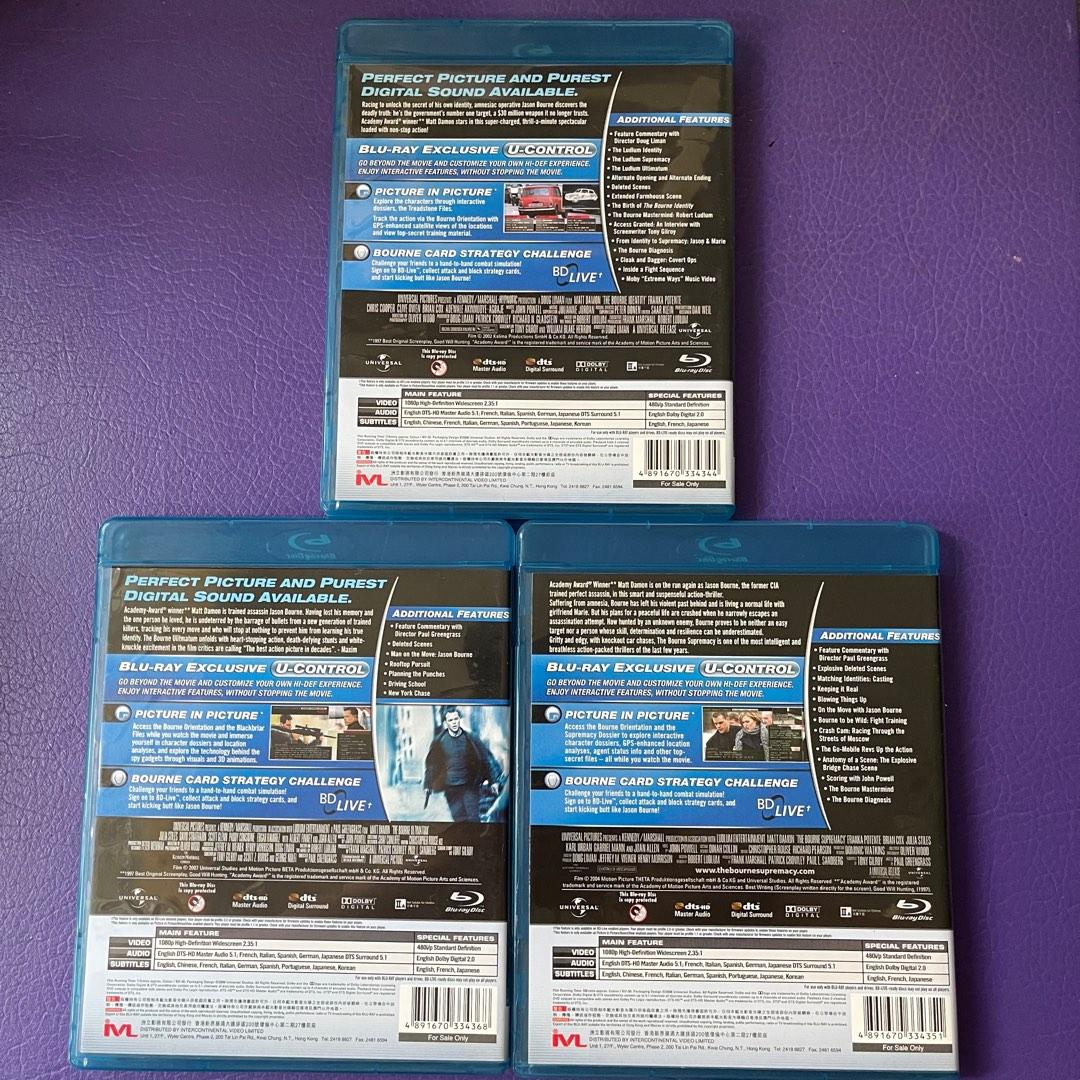 藍光碟 BLU-RAY 外語電影 叛諜追擊123集 機密圈套 最後通牒 THE BOURNE ~ IDENTITY - SUPREMACY - ULTIMATUM 英語配音 中英文字幕 齊件 ...