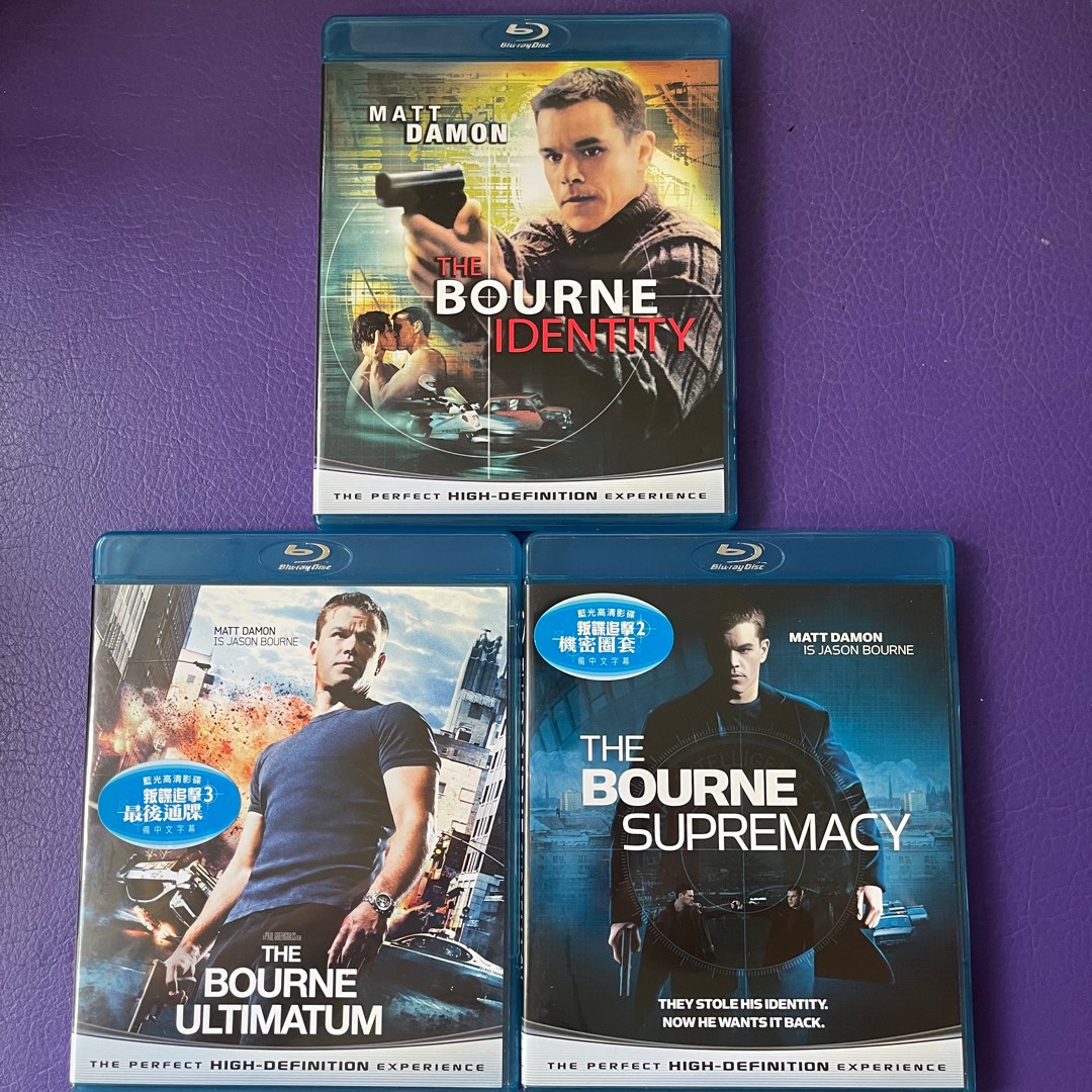 藍光碟 BLU-RAY 外語電影 叛諜追擊123集 機密圈套 最後通牒 THE BOURNE ~ IDENTITY - SUPREMACY - ULTIMATUM 英語配音 中英文字幕 齊件 ...