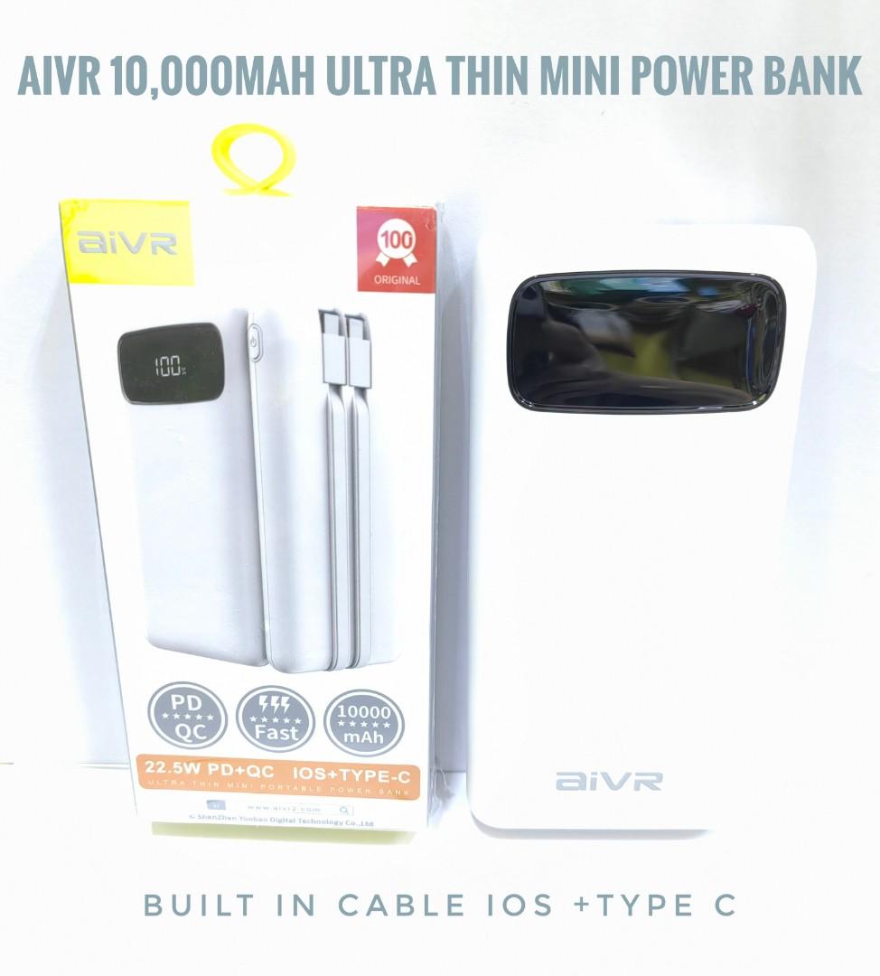 AiVR 10,000mah power bank with built in Lightning Cable + Type c cable, Mobile Phones & Gadgets ...