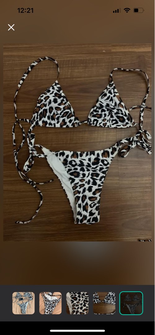 Animal Print Triangle with Bikini Strings Bikini/Swimsuit, Women's ...