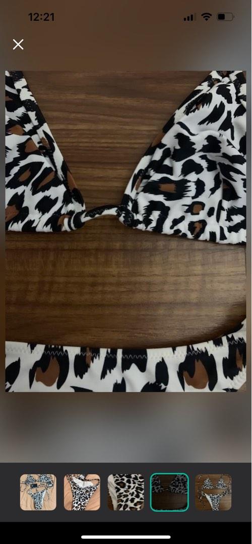 Animal Print Triangle with Bikini Strings Bikini/Swimsuit, Women's ...