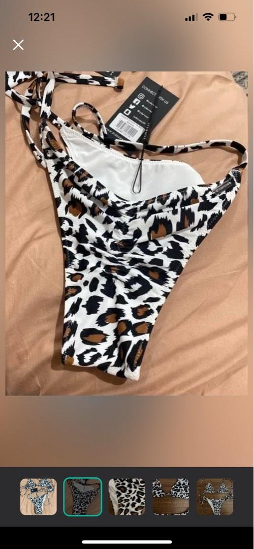 Animal Print Triangle with Bikini Strings Bikini/Swimsuit, Women's ...