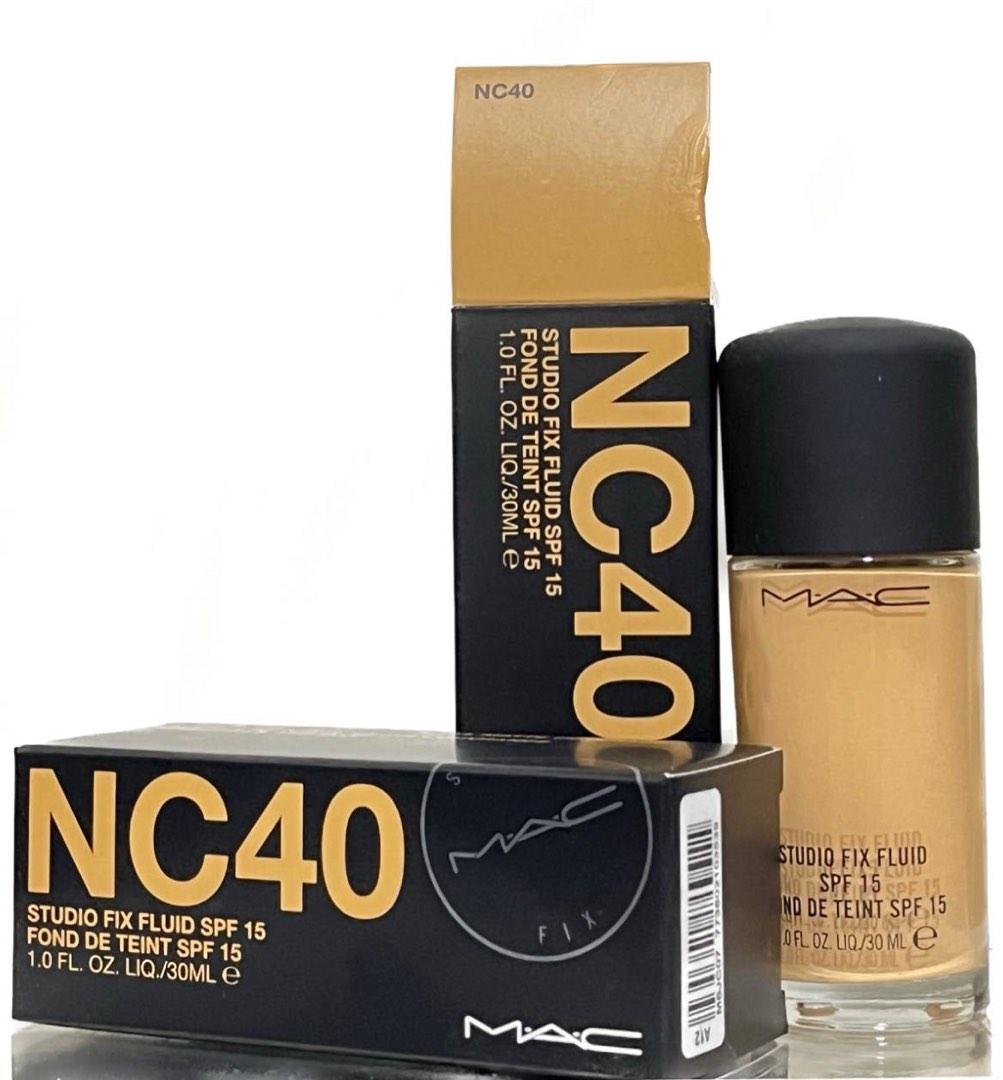 AUTHENTIC MAC Studio Fix Fluid SPF 15 NC40, Beauty & Personal Care ...