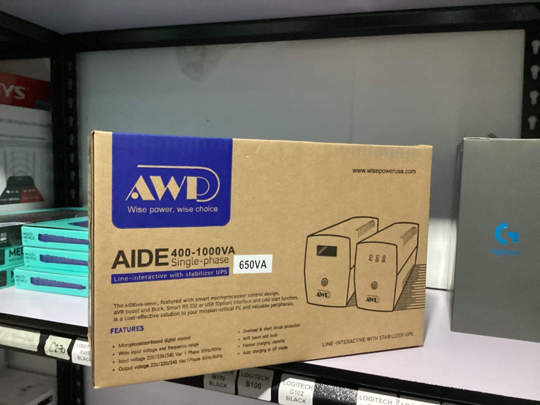 AWP AID650/VA UPS 650VA/390W Computer Server Stand-alone Standby 20 ...