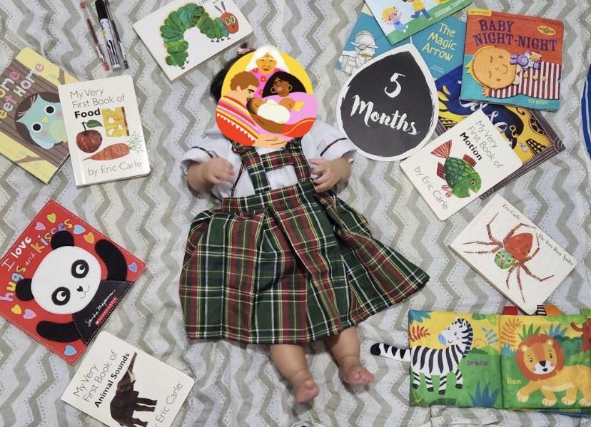 Baby milestone School Uniform, Babies & Kids, Babies & Kids Fashion on ...