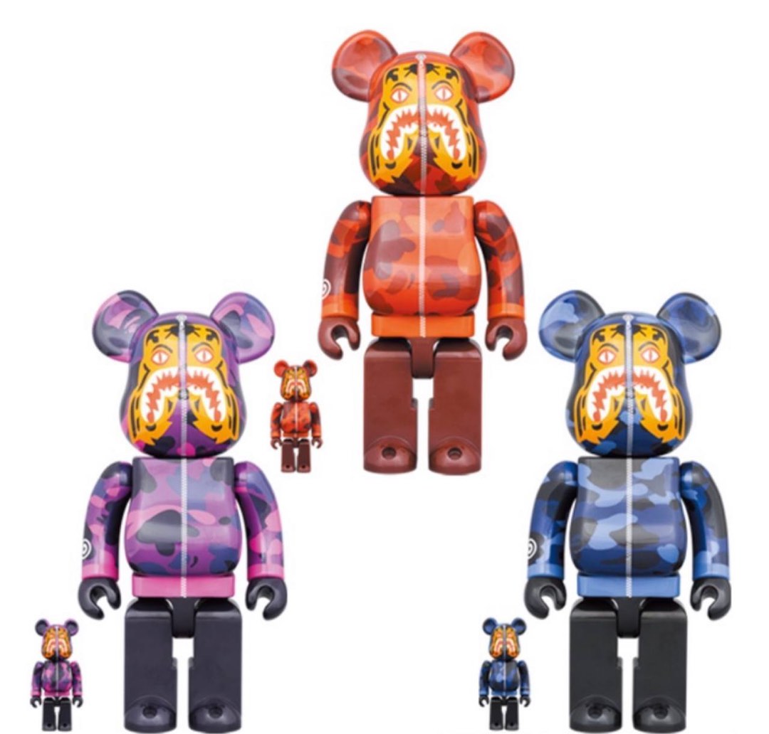 Bape Camo Tiger Bearbrick 400% + 100% Set of 6, Hobbies & Toys, Toys ...