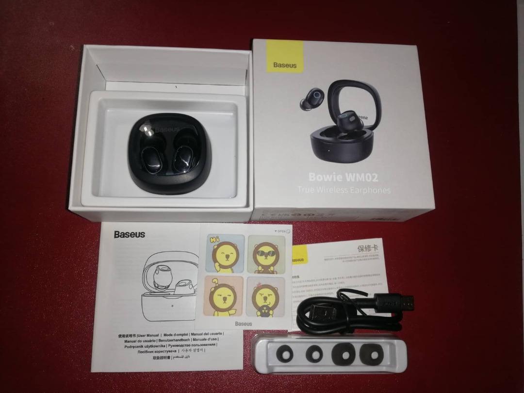 Baseus WM02 Wireless Earphones TWS 5.3 Bluetooth Earbuds, Audio ...