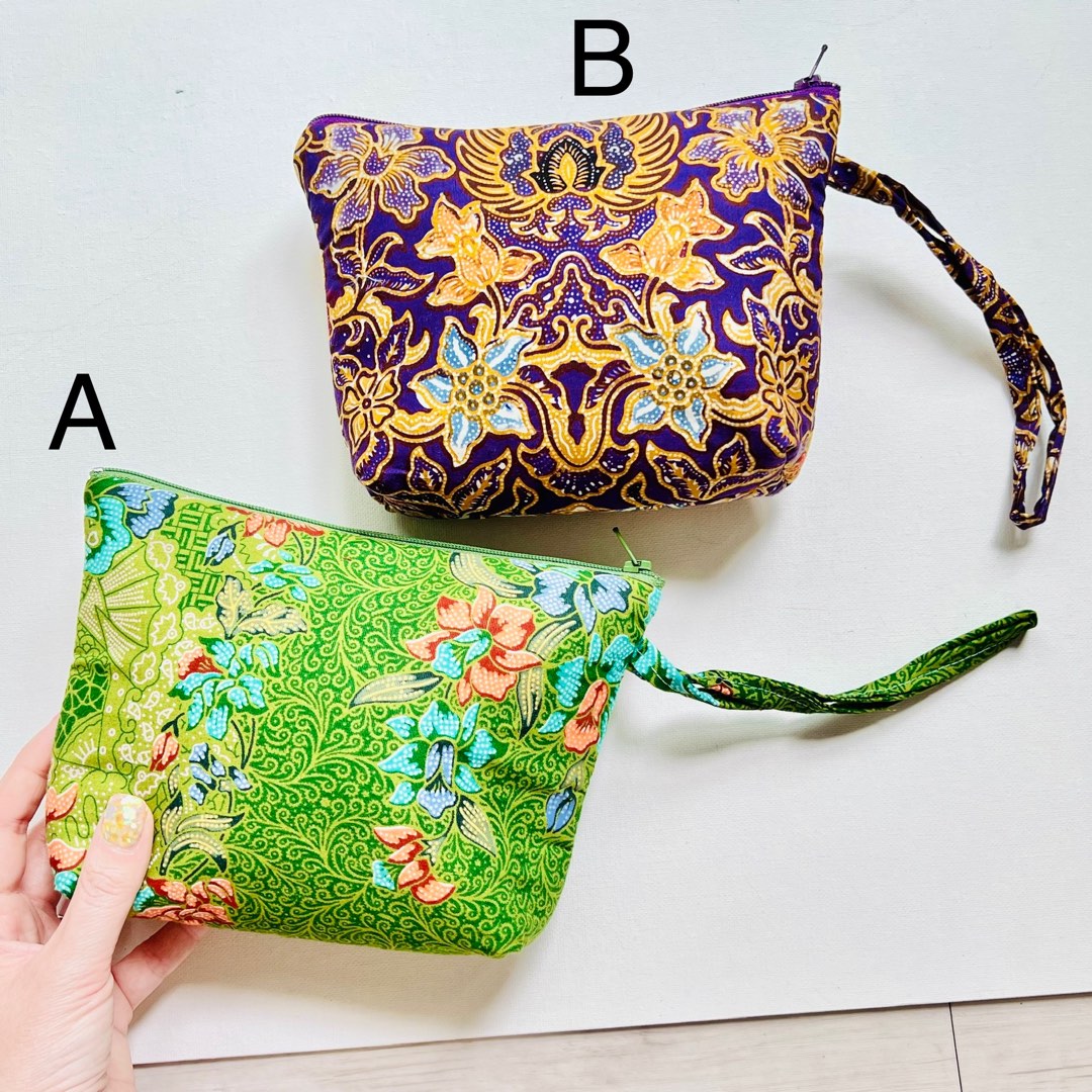 Batik Cosmetic Pouch Handmade in Singapore, Women's Fashion, Bags ...