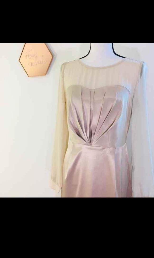 Biege Mesh Top Formal Dress, Women's Fashion, Dresses & Sets, Dresses ...