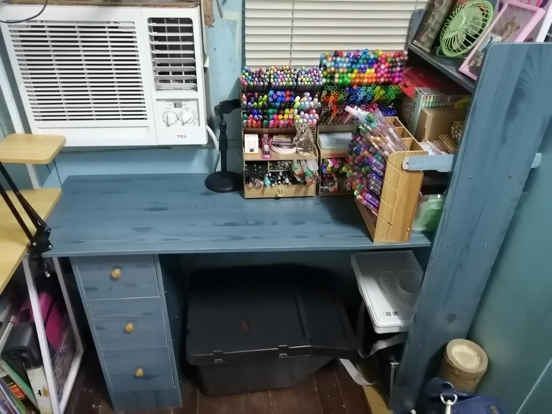 Blue Study Table | Laminated Wood Study Table, Furniture & Home Living ...