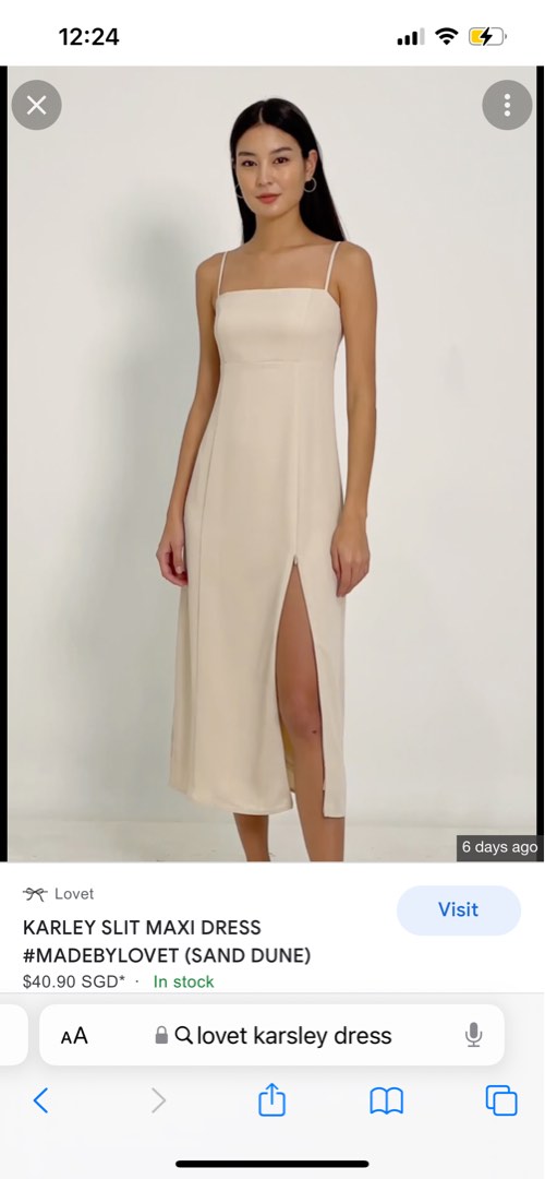 BNWT Lovet Karley split midi dress, Women's Fashion, Dresses & Sets, Dresses on Carousell