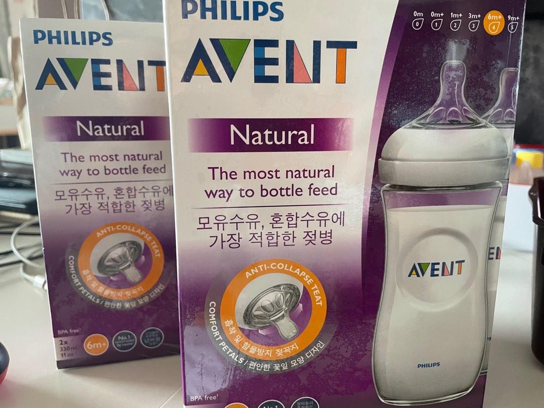 Philip Avent Natural 330ml Milk Bottles (Twin Pack), Babies & Kids ...