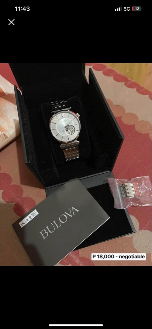 Bulova Men's Regatta Slim Automatic Stainless Steel Watch 96A235, Men's ...