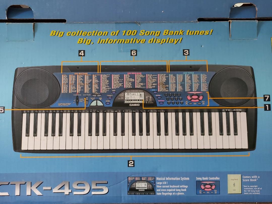 Casio CTK-495 Keyboard + Sustain Pedal, Hobbies & Toys, Music & Media ...
