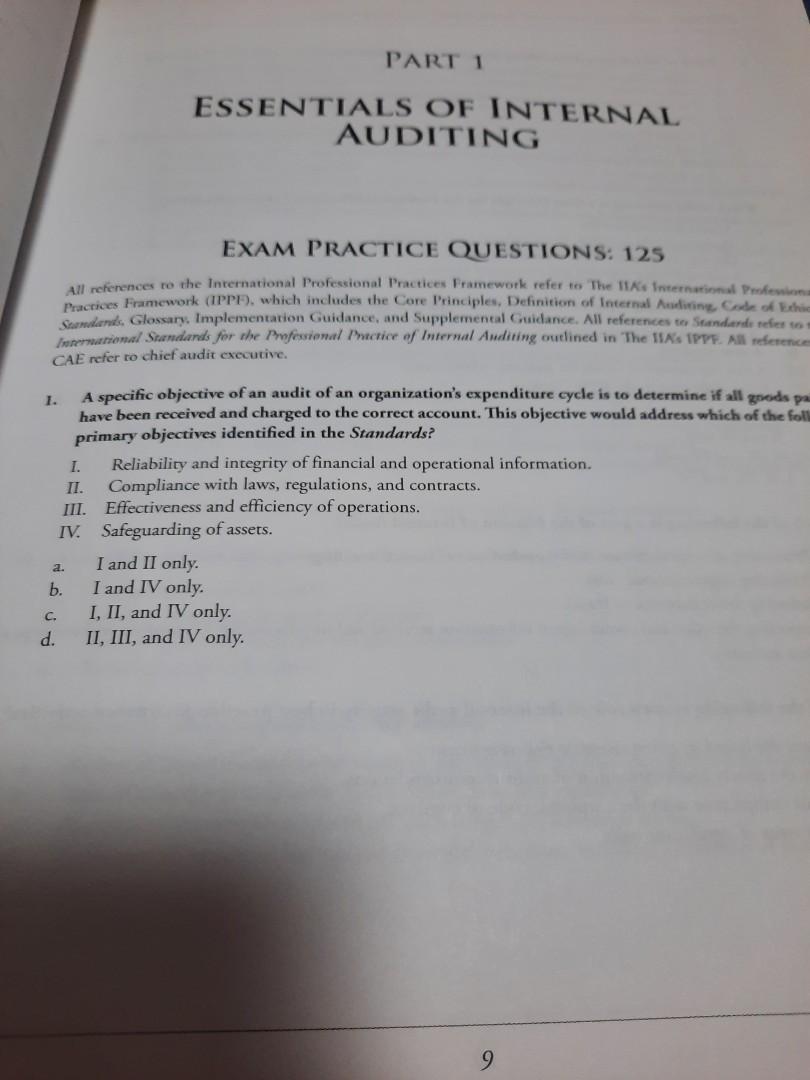 CIA IIA practice question set 3 parts, Hobbies & Toys, Books ...