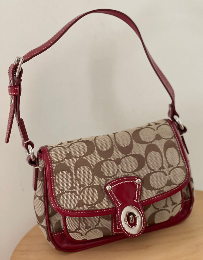 Coach Penny Flap Red Small Purse / Shoulder Bag F14282, Women's Fashion ...