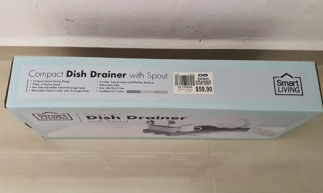 Compact Dish Drainer with Spout, Furniture & Home Living, Kitchenware ...