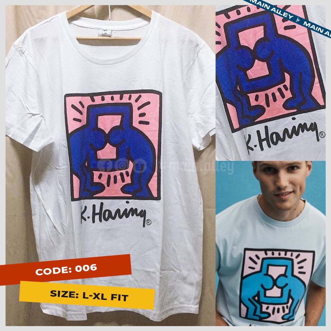 Cotton On Keith Haring Casual White Shirt Print, Men's Fashion, Tops ...