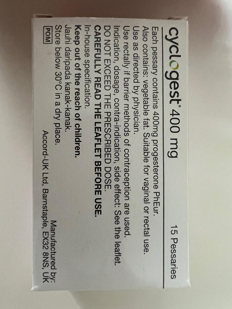 Cyclogest 400mg, Health & Nutrition, Health Supplements, Health Food ...