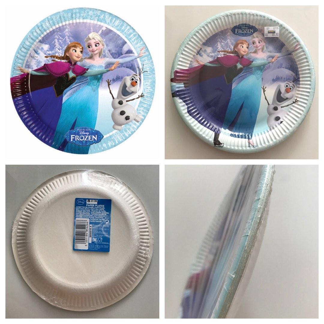 Disney Frozen Elsa & Anna Party Disposable Napkin, Paper Plate and ...