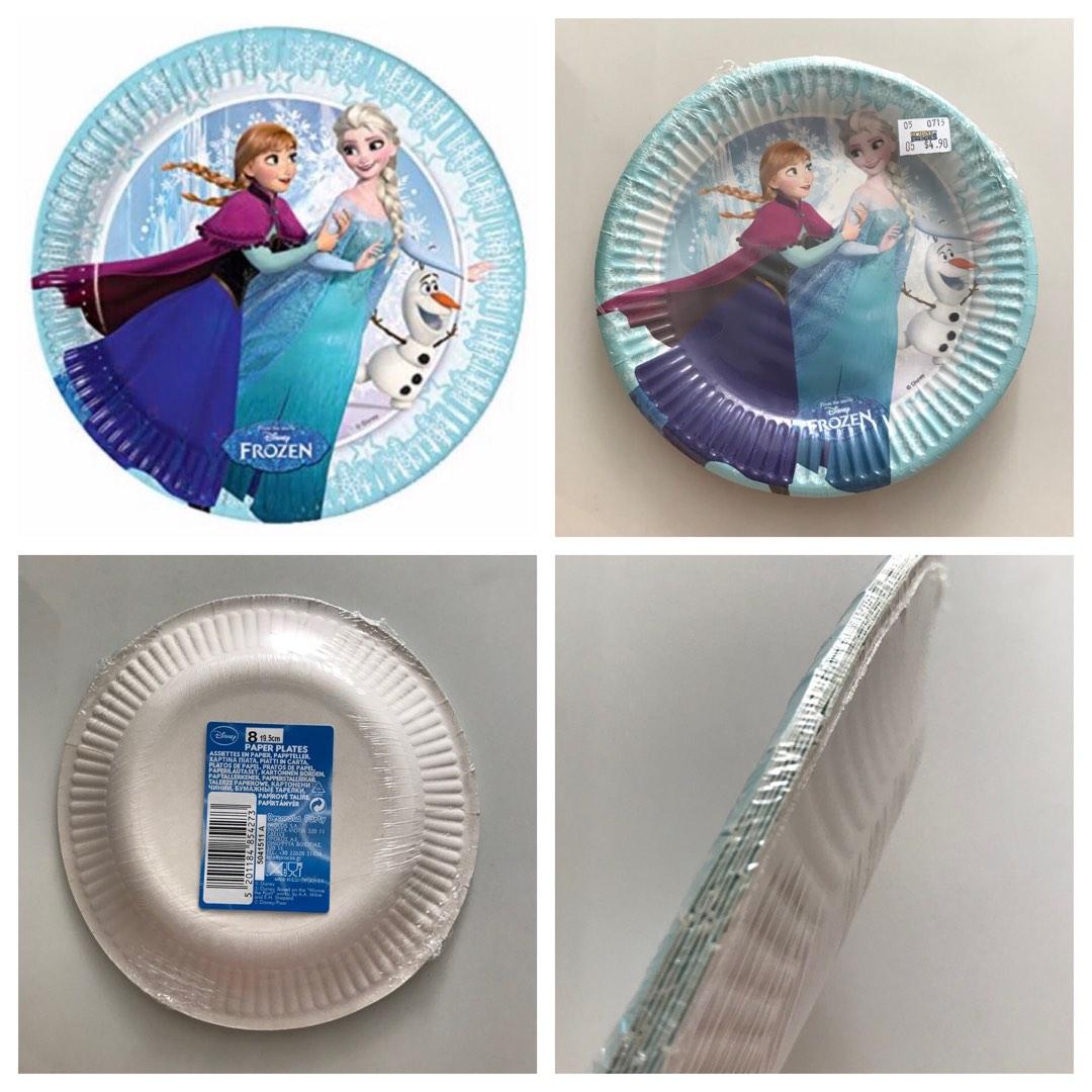 Disney Frozen Elsa & Anna Party Disposable Napkin, Paper Plate and ...