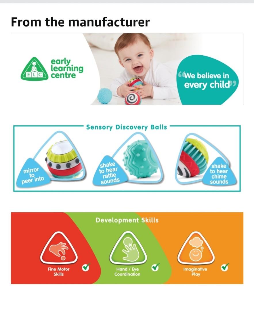 Early Learning Center ELC Sensory Discovery Balls 3 set, Babies & Kids ...