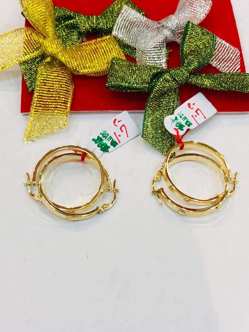 Earring Loop 18K Saudi Gold, Women's Fashion, Jewelry & Organisers ...
