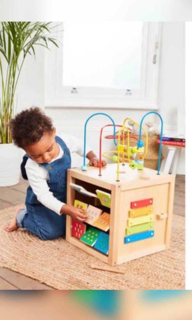 ELC wooden interactive cube, Babies & Kids, Infant Playtime on Carousell
