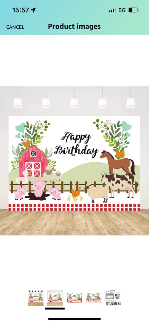 Farm barn theme happy birthday vinyl backdrop banner, Hobbies & Toys ...