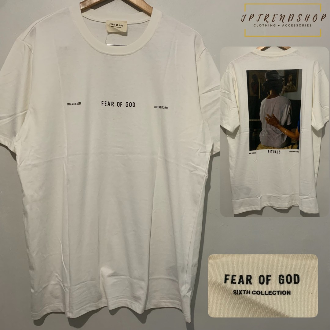 FEAR OF GOD FOG MIAMI ART BASEL 2019 (White), Men's Fashion, Tops ...