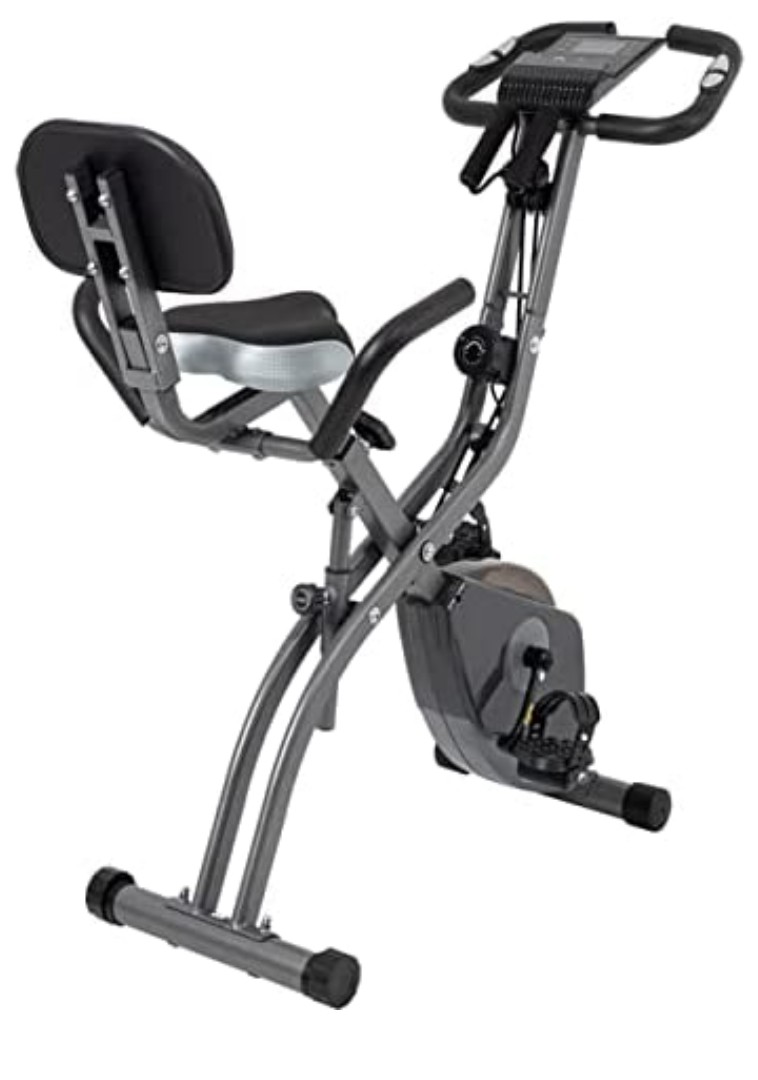 Folding Exercise Bike with 10-Level Adjustable Magnetic Resistance ...