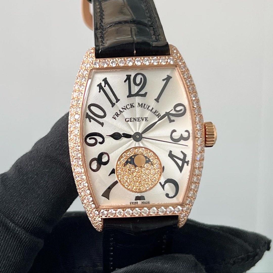 Franck Muller Cintree Curvex 2850 Full Diamond pave/Rose gold, Luxury ...