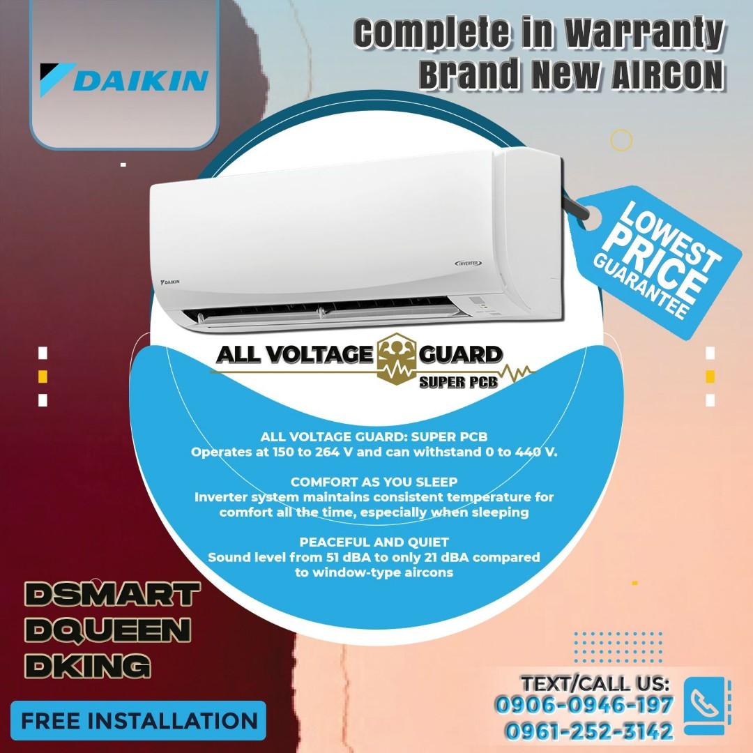 FREE INSTALLATION BRANDNEW AIRCON DAIKIN INVERTER SPLIT TYPE ( D SMART ...
