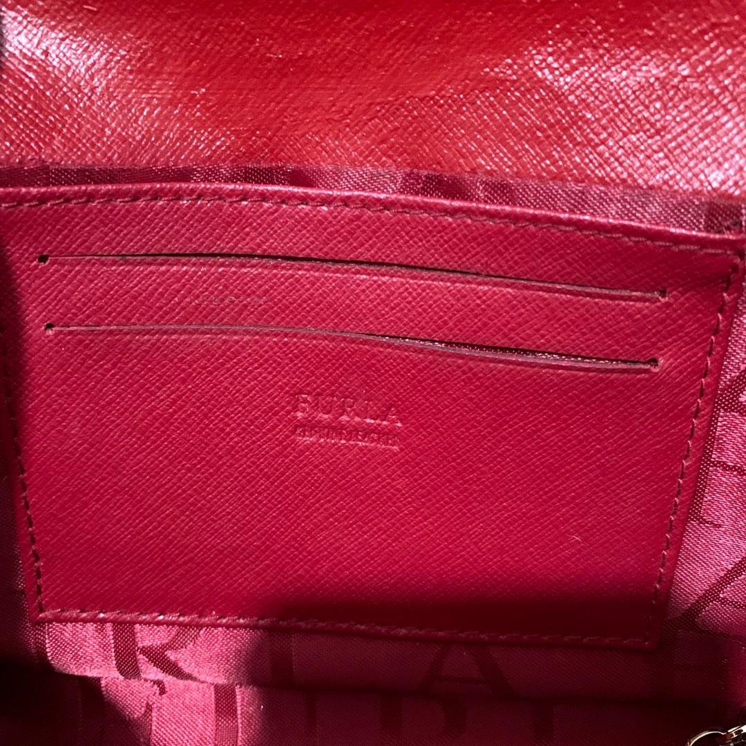 Furla wallet with chain, Fesyen Wanita, Tas & Dompet di Carousell