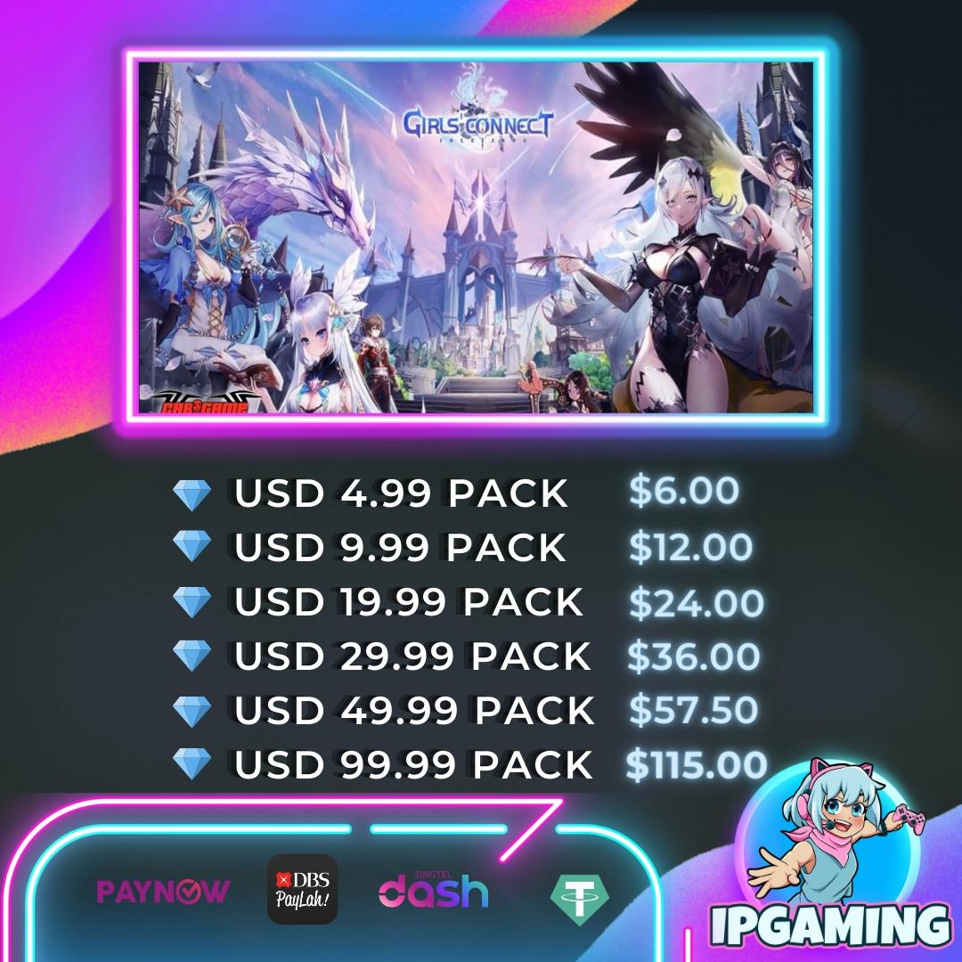 Girls' Connect: Idle RPG Recharge / Top-up / Diamonds, Video Gaming ...