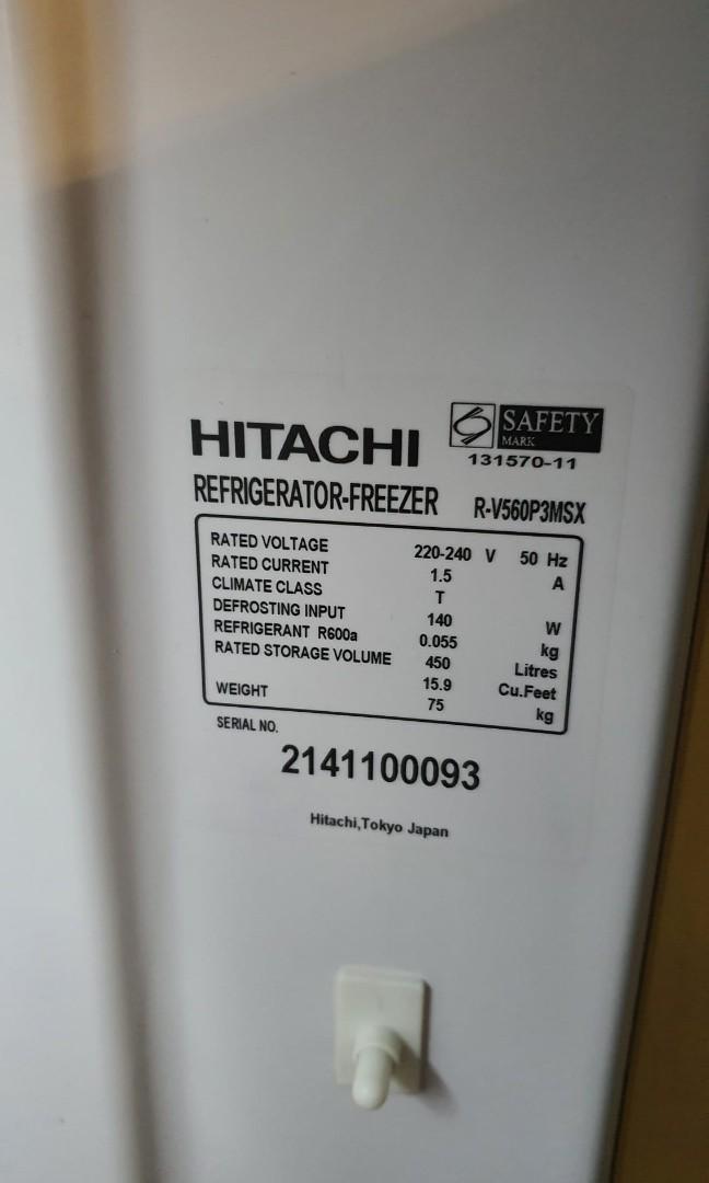 Hitachi 450lt 2 door refrigerator, TV & Home Appliances, Kitchen Appliances, Refrigerators ...