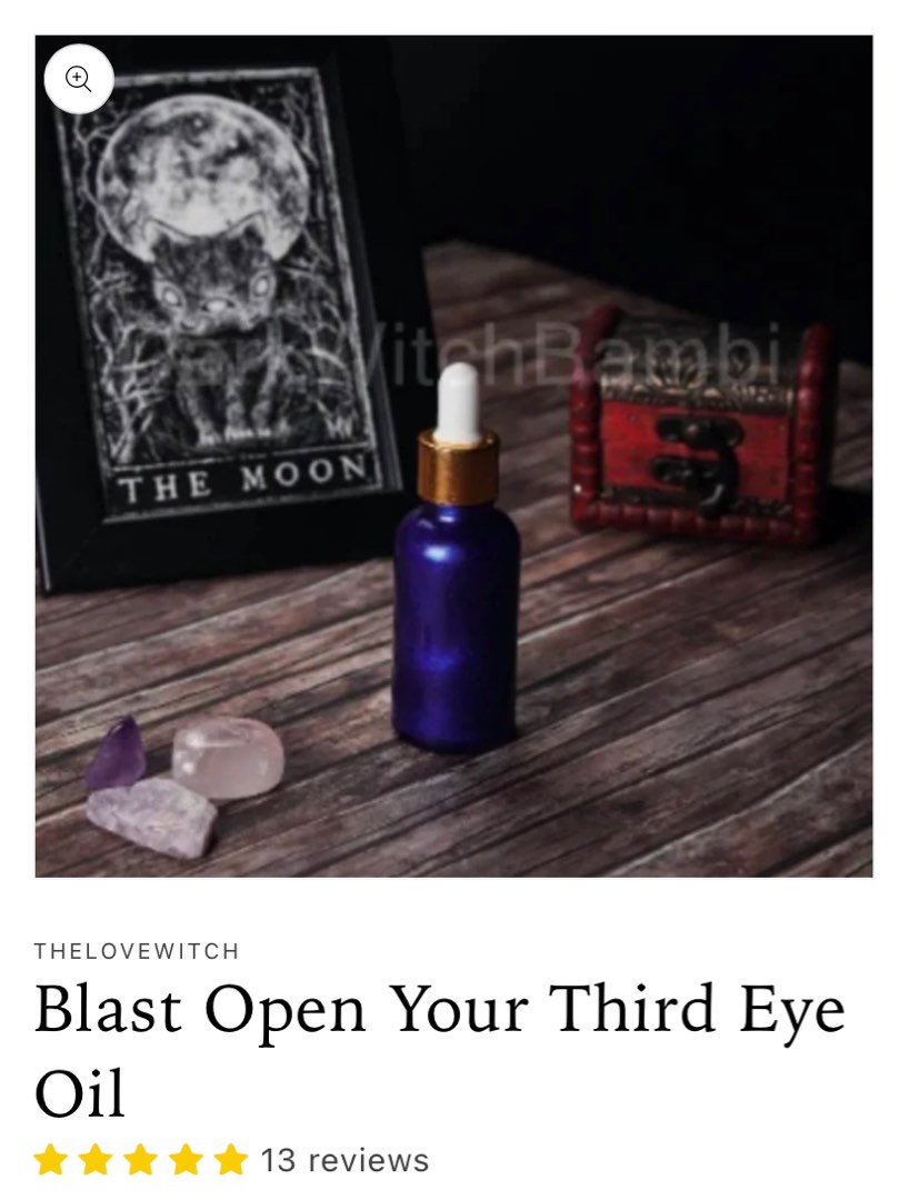 Intuition 3rd eye oil/spell | witchcraft spelled oil TLW the love witch ...