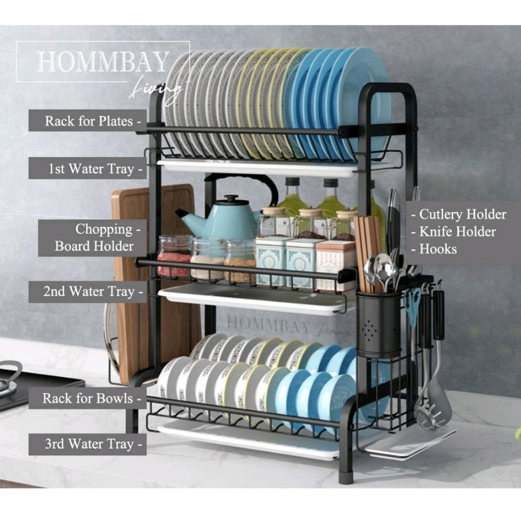 Kitchens Premium 304 Stainless Steel Dish Rack Kitchen 2 and 3 Tier ...