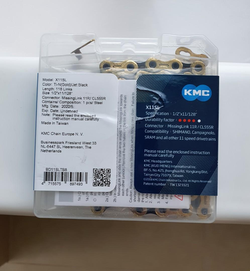 KMC Bike Chain - 11sp X11SL (Black/Gold), Sports Equipment, Bicycles ...
