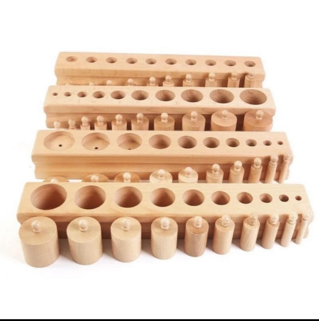 Knobbed Cylinders #MontessoriSensorialmaterial. #educrateph, Babies ...