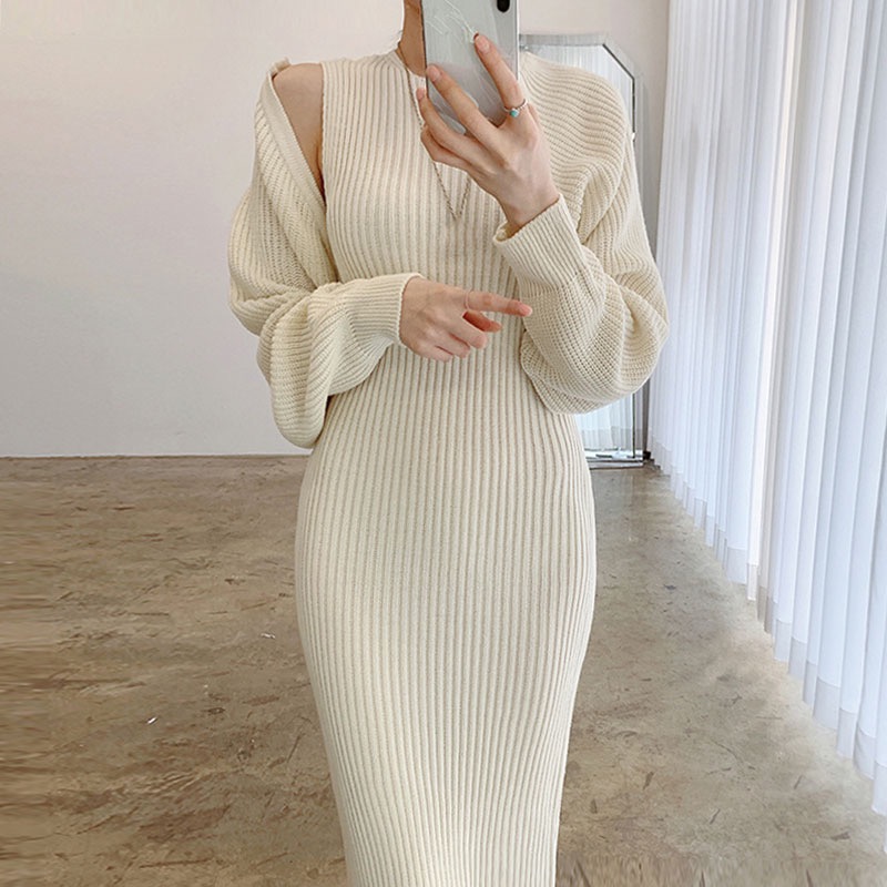 Korean Chic Long Dress Coords, Women's Fashion, Dresses & Sets, Sets or ...