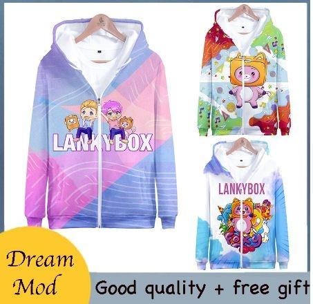 Lankybox Youtube Hot Kids Tops Hoodie Jacket Boys Girls Unisex Zipped ...
