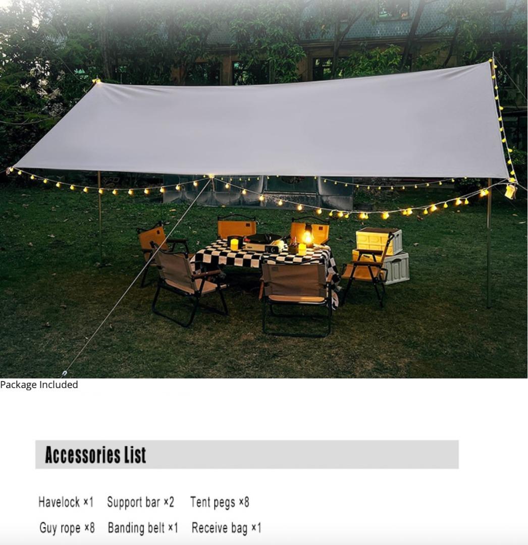 Large FLY SHEET Tent Tarp 4-6 Person Outdoor camping Sun Shelter with ...